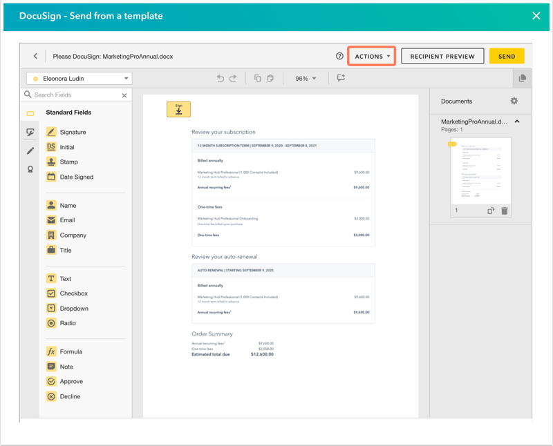 Use HubSpot s Integration With DocuSign Use HubSpot s Integration With DocuSign