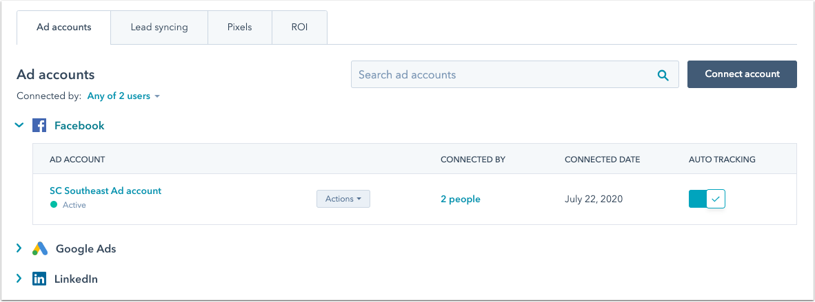 Connect your Facebook ad account to HubSpot