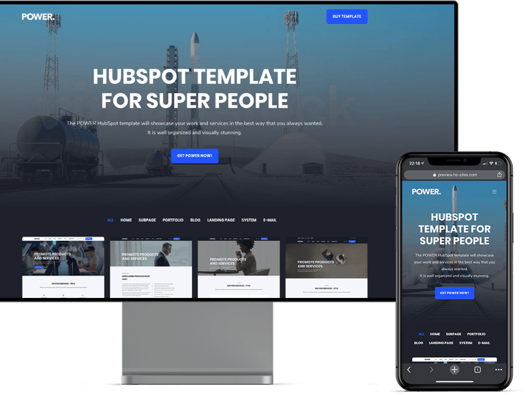 Device Mockups | POWER Theme Features