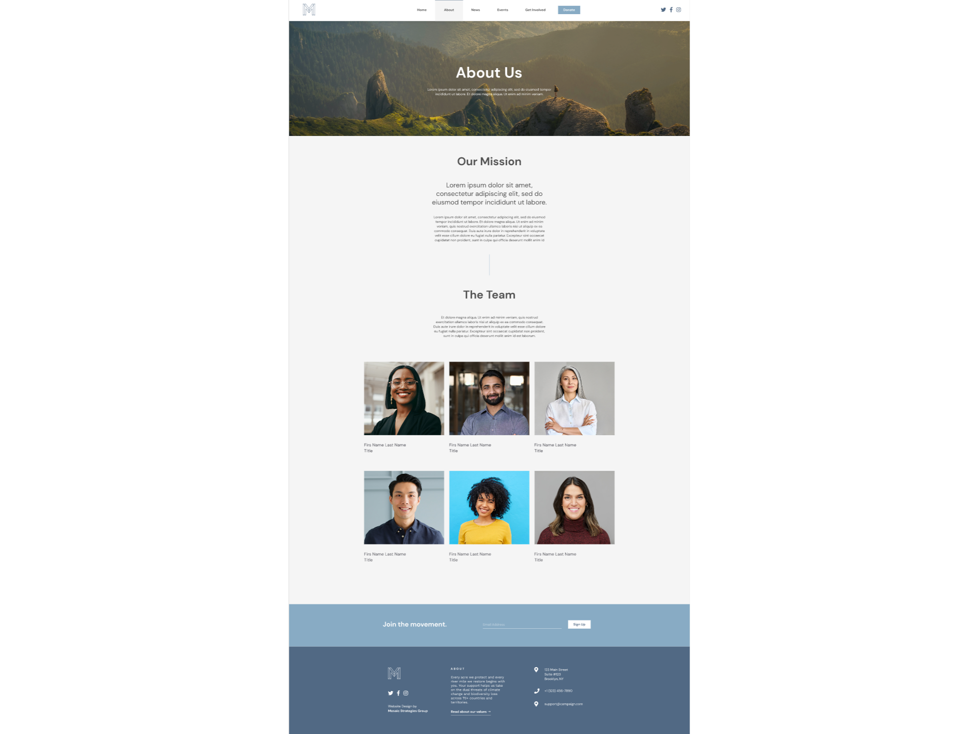 Non-profit Starter Theme by Mosaic Strategies Group