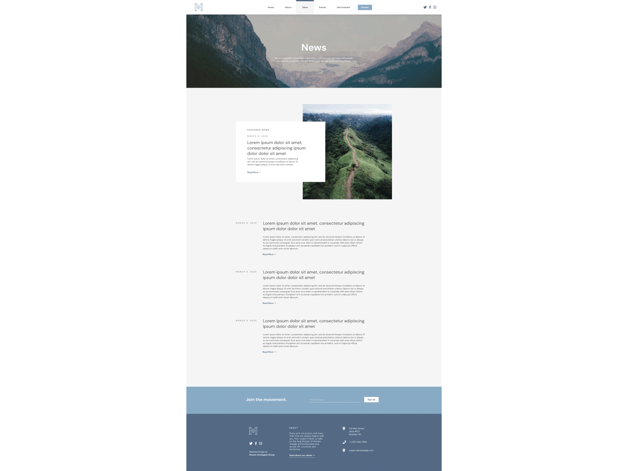 Non-profit Starter Theme by Mosaic Strategies Group