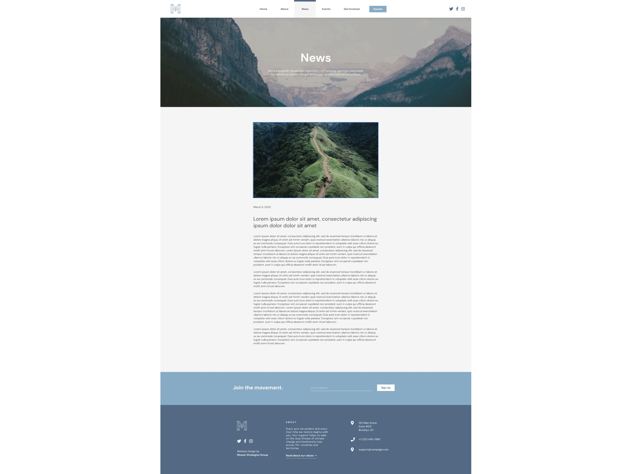 Non-profit Starter Theme by Mosaic Strategies Group
