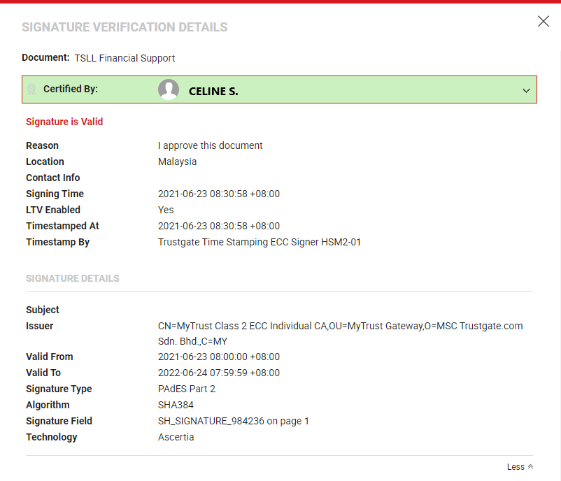 Tricor Digital Signature
