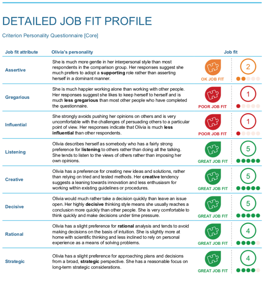 Selection Report - Deeper insights into candidate personality | Clevry