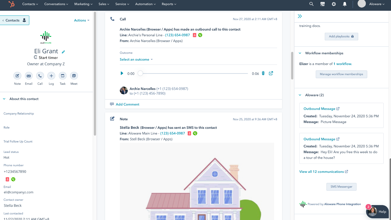 Aloware Cloud Contact Center HubSpot Integration | Connect Them Today