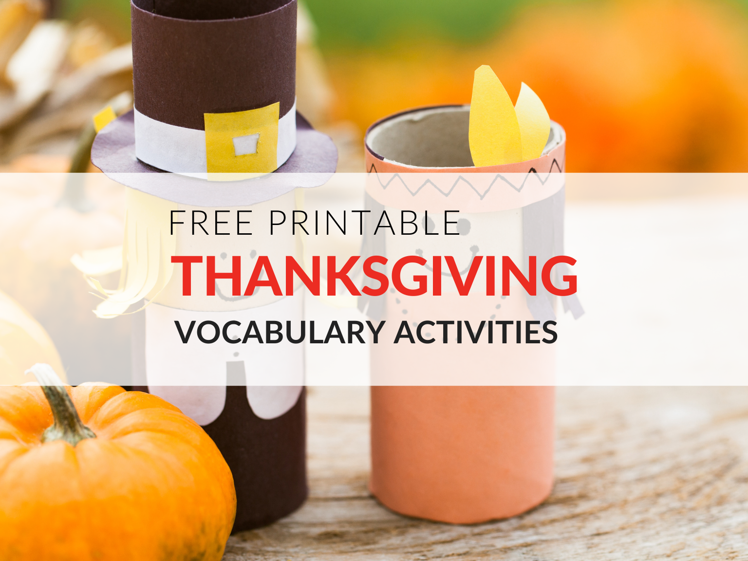 Thanksgiving Vocabulary Worksheet